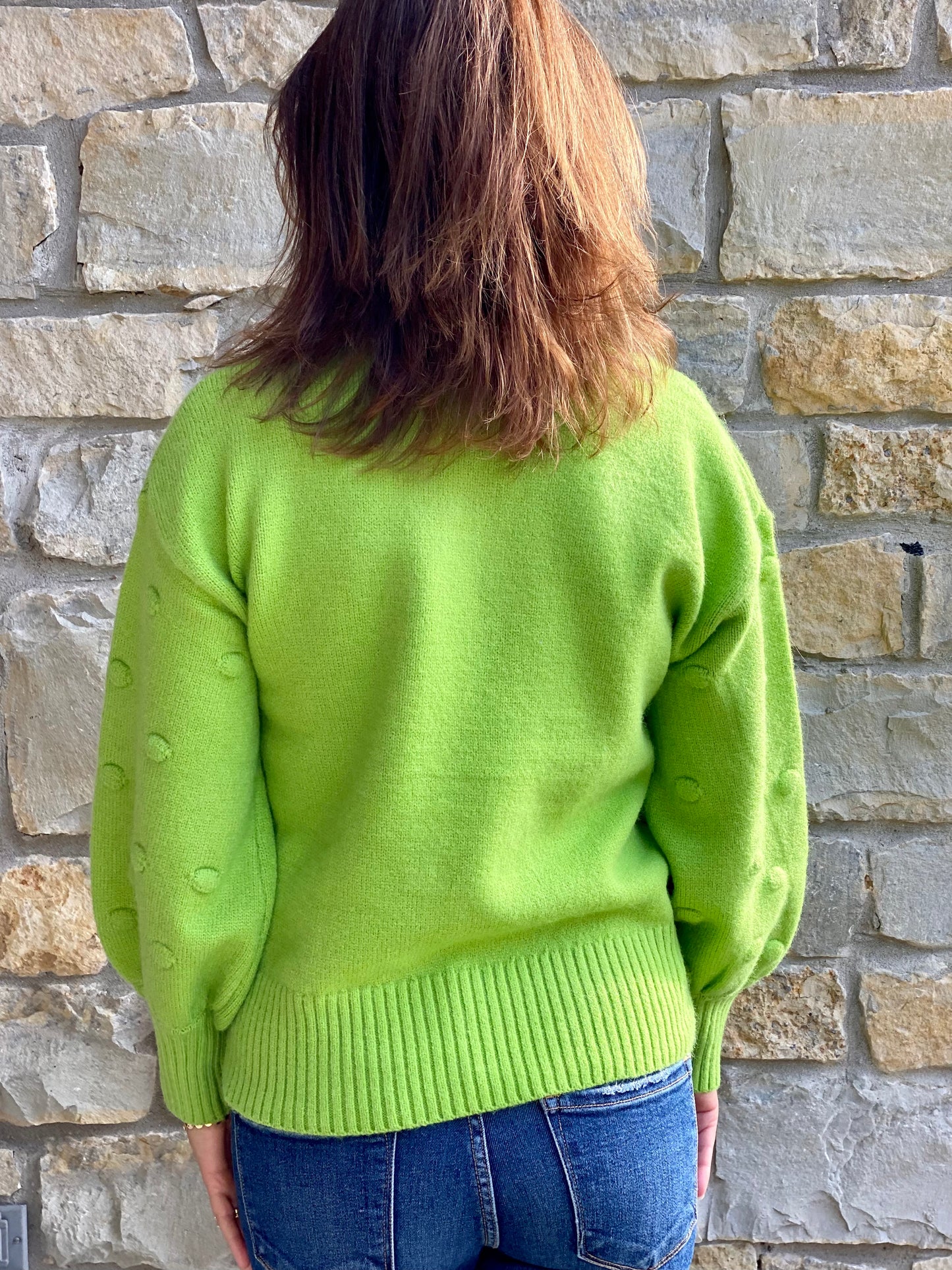 Pom Pom Sweater - Lime Green – Zinnia Cain