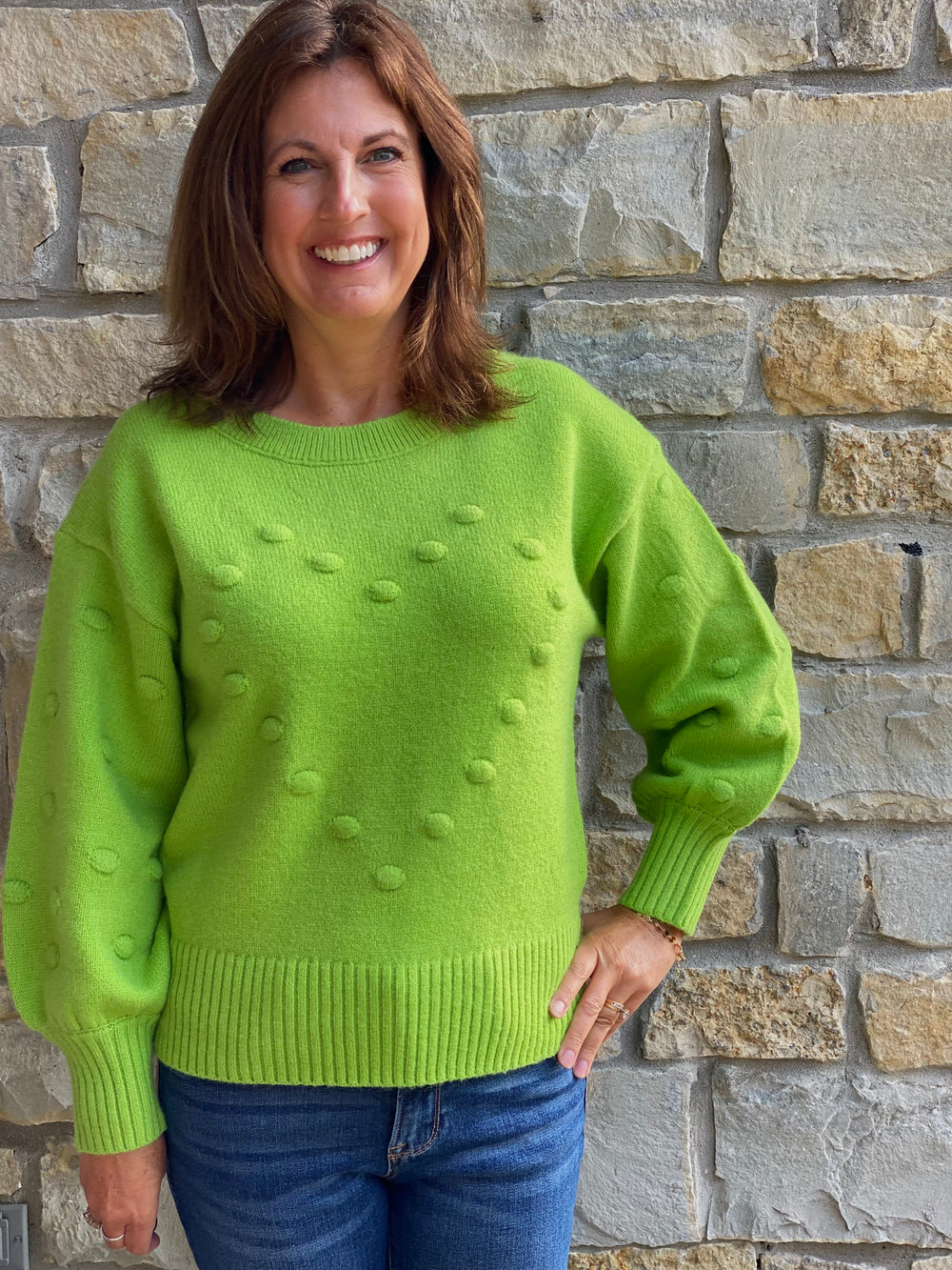 Pom Pom Sweater - Lime Green – Zinnia Cain